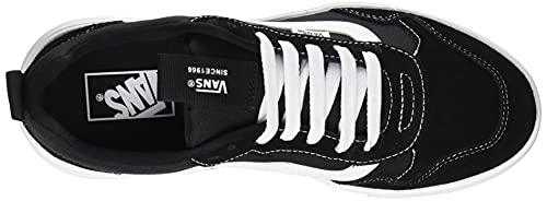 Vans Men's Low-Top Trainers Sneaker, Suede Canvas Black White, 11