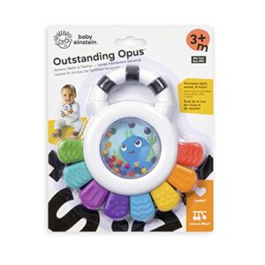 Baby Einstein Outstanding Opus The Octopus Sensory Rattle & Teether Multi-Use Toy, BPA Free & Chillable, 3 Months & up, Multicolored