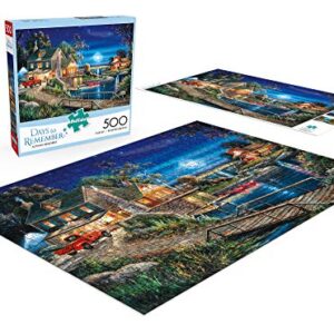 Buffalo Games - Beachcombers - 750 Piece Jigsaw Puzzle Multicolor, 24" L X 18" W & Days to Remember - Autumn Memories - 500 Piece Jigsaw Puzzle, Blue,red, Brown, 21.25" L X 15" W