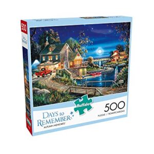 Buffalo Games - Beachcombers - 750 Piece Jigsaw Puzzle Multicolor, 24" L X 18" W & Days to Remember - Autumn Memories - 500 Piece Jigsaw Puzzle, Blue,red, Brown, 21.25" L X 15" W