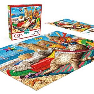 Buffalo Games - Beachcombers - 750 Piece Jigsaw Puzzle Multicolor, 24" L X 18" W & Days to Remember - Autumn Memories - 500 Piece Jigsaw Puzzle, Blue,red, Brown, 21.25" L X 15" W