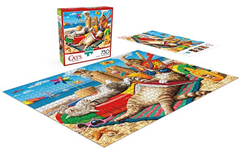 Buffalo Games - Beachcombers - 750 Piece Jigsaw Puzzle Multicolor, 24" L X 18" W & Days to Remember - Autumn Memories - 500 Piece Jigsaw Puzzle, Blue,red, Brown, 21.25" L X 15" W