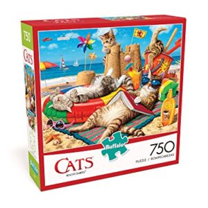 Buffalo Games - Beachcombers - 750 Piece Jigsaw Puzzle Multicolor, 24" L X 18" W & Days to Remember - Autumn Memories - 500 Piece Jigsaw Puzzle, Blue,red, Brown, 21.25" L X 15" W