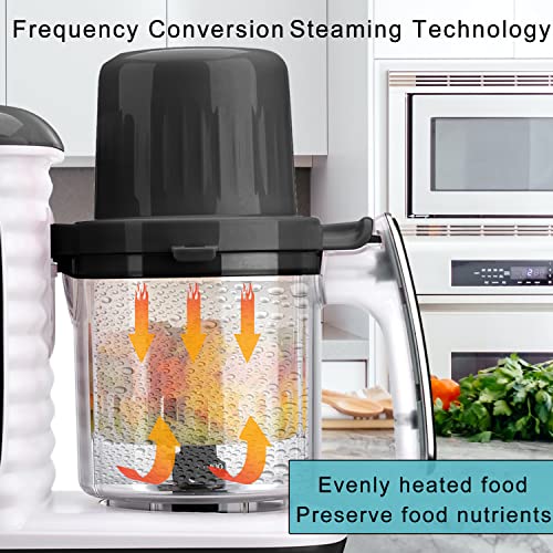 MOMYEASY Baby Food Maker, Multifunction Baby Food Processor Chopper Grinder, Baby Food Steamer and Puree Blender in-One, with Bottle Warmer, Auto Cooking & Grinding with Touch Control Panel&Self Cleans (Black)