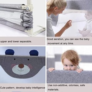 SINGYOO Bed Rails for Toddlers- New Upgraded Extra Long Bed Guardrail Full Size Baby Bedrail for Children Fit for Twin Queen & King Size Bed Mattress one Piece (Grey, 75"(L) x 30"(H))