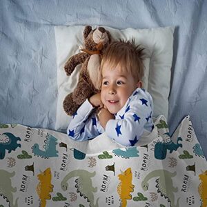 Dinosaur Blanket for Boys Girls, 300 GSM Soft Fleece Kids Blanket, Baby Boy Blanket is Suitable for Toddler Couch , Cute Blanket for Sofa Bedroom Living Room, Dinosaur Gifts for Children, 50"x40"