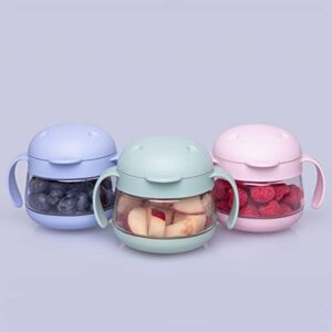 Ubbi Tweat No Spill Snack Container for Kids, BPA-Free, Toddler Snack Container, Sage & Pink