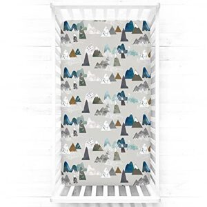 tanofar mountains baby boy crib sheet toddler bed sheets soft breathable nursery bedding