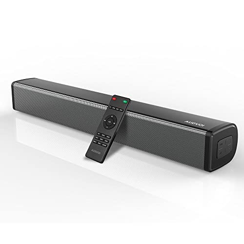 Audvoi Sound Bars for TV, 16'' Mini Soundbar Built-in DSP TV Speaker with Bluetooth 5.0, 3D Surround Sound Home Audio Sound Bar with Remote Control and 5 EQ for Home Theater/Gaming/Projectors