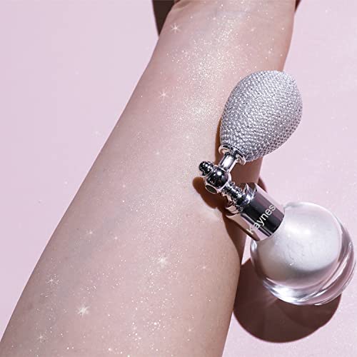 Shimmering Spray Powder Sparkle Powder, Body Glitter Face High Gloss Highlighter Loose Makeup for Women Hair Nails Makeup( 1#Pearl White)