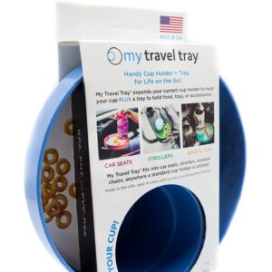 My Travel Tray Kids Travel Tray Cup Holder - Cup Holder Travel Tray for Cup Holders (Sky Blue), 1 Count (Pack of 1)