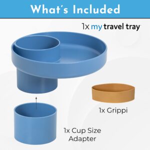 My Travel Tray Kids Travel Tray Cup Holder - Cup Holder Travel Tray for Cup Holders (Sky Blue), 1 Count (Pack of 1)