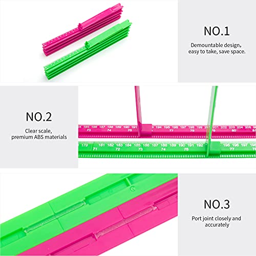 EASYXQ Growth Chart, Children Height Ruler Wall Decor, 3D Removable Growth Height Chart, Splicing Height Ruler Measurement for Kids and Nursery 79 inch (Green)