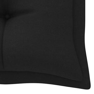 INLIFE Cushion for Swing Chair,6ft Fabric Swing Replacement Cushion Weather-Resistant Outdoor Patio Swing Cusion with Backrest for Swings,Garden Benchs,Loveseat Cahir Black