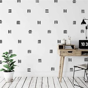 120pcs Modern Line Wall Stickers Boho Nursery Kids Living Room Scandinavian Home Décor Self-Adhesive Murals Vinyo DIY Gift YT5037 (Black)