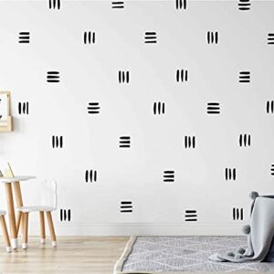 120pcs Modern Line Wall Stickers Boho Nursery Kids Living Room Scandinavian Home Décor Self-Adhesive Murals Vinyo DIY Gift YT5037 (Black)