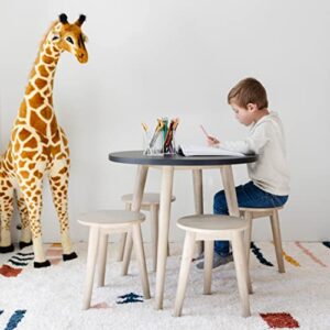 Signature Design by Ashley Blariden Children's Table Set, Includes Table & 4 Stools, Black & Natural Brown