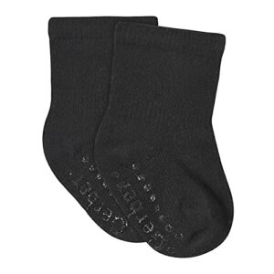 Gerber Kids' 8-Pack Wiggle-Proof Jersey Crew Socks, Black, 0-6 Months