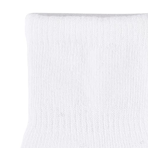 Gerber Kids' 8-Pack Wiggle-Proof Jersey Crew Socks, White, 0-6 Months