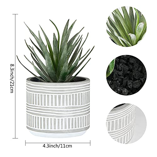 8 Inch Artificial Plants in Pot, Realistic Faux Plant Decor, Artificial Succulent Plant Decor, Fake Potted Plants for Bedroom Office Bookshelf Decor