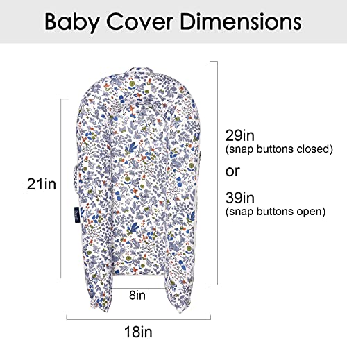 Infant Lounger Baby Nest Replacement Cover | Hypoallergenic | Premium | [Fits Dockatot Deluxe+] (Cover Only) (Flowers)