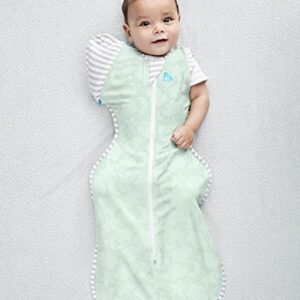 Love to Dream Transition Bag Organic 1.0 TOG, Celestial Dot Mint, Medium, 13-19 lbs., Patented Zip-Off Wings, Gently Help Baby Safely Transition from Being swaddled to arms Free Before Rolling Over