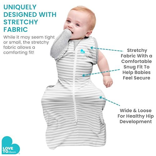 Love to Dream Transition Bag Organic 1.0 TOG, Celestial Dot Mint, Medium, 13-19 lbs., Patented Zip-Off Wings, Gently Help Baby Safely Transition from Being swaddled to arms Free Before Rolling Over