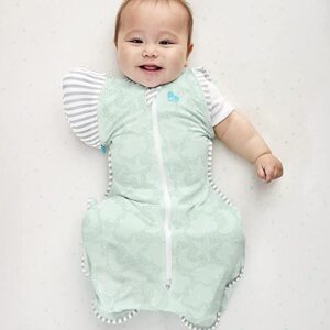 Love to Dream Transition Bag Organic 1.0 TOG, Celestial Dot Mint, Medium, 13-19 lbs., Patented Zip-Off Wings, Gently Help Baby Safely Transition from Being swaddled to arms Free Before Rolling Over