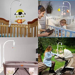 Accfore 23 inch Baby Crib Mobile Bed Bell Holder Arm Bracket,The Claw Part can be Adjusted Width,DIY Toy Decoration,Crib Mobile arm with Music Box