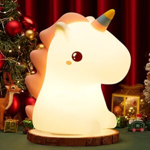 mubarek unicorn night light for kids lamp,16 colors kids night light cute lamp, silicone rechargeble baby night light, kawaii unicorn kids night lights for bedroom, unicorns gifts for girls room decor