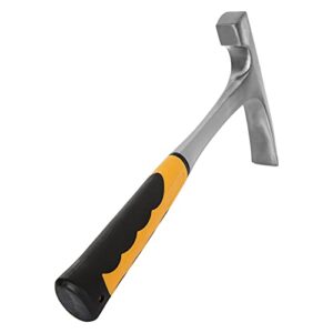 35 oz rock pick hammer all steel mason brick hammer 12 inch masonry hammer, geologist hammer with shock reduction grip for mining, geological prospecting