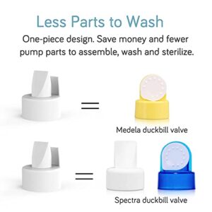 [12-Count] Papablic Pump Parts Compatible with Spectra S1, S2 and 9 Plus, Incl 8-Count Duckbill Valves for Spectra and Medela Pump in Style, 4-Count Silicone Membrane for Spectra Backflow Protector