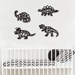 dinosaur wall decor dino geometric wooden wall art nursery room decorations for baby boys girls toddlers kids bookshelf bathroom bedroom classroom bedroom playroom living room modern minimalist design