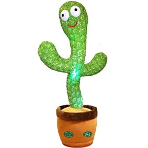 pbooo dancing cactus mimicking toy,talking repeat singing sunny cactus toy 120 pcs songs for baby 15s record your sound sing+dancing+recording+led