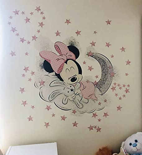 Mickey Minnie Mouse Large Wall Sticker for Kids Baby Room Nursery Interior Decoration Wall Decal (Minnie)