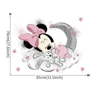 Mickey Minnie Mouse Large Wall Sticker for Kids Baby Room Nursery Interior Decoration Wall Decal (Minnie)