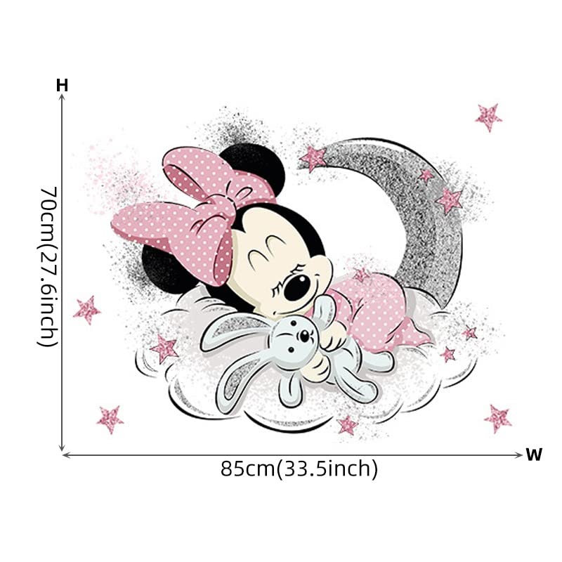 Mickey Minnie Mouse Large Wall Sticker for Kids Baby Room Nursery Interior Decoration Wall Decal (Minnie)