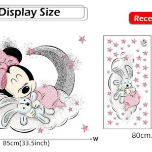 Mickey Minnie Mouse Large Wall Sticker for Kids Baby Room Nursery Interior Decoration Wall Decal (Minnie)