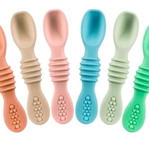 Silicone Baby Spoons First Stage Infant Feeding Spoon for Baby Led Weaning BPA Lead Phthalate and Plastic Free, Great Gift Set