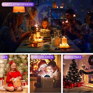 Baby Night Lights Christmas, Moon Star Projector - 4 LED Bulbs 8 Light Color Changing with USB Cable 360 Degree Rotation, Romantic Night Lighting Lamp for Birthday Nursery Women Children Kids Baby