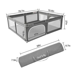 Dad-baby Baby Playpen,79” x 71”,Play Pens for Babies and Toddlers,Playpen for Babies,Baby Play Yards with Anti-Slip Base,Safety Sturdiness Babys Fences for Babies,Infant,Toddler,Anti-Fall Play Pen