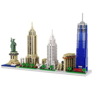 dovob architecture new york skyline micro mini blocks building set, 3048 pieces bricks,3d puzzle collection model kit as gift for adults or kids