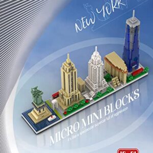 dOvOb Architecture New York Skyline Micro Mini Blocks Building Set, 3048 Pieces Bricks,3D Puzzle Collection Model Kit as Gift for Adults or Kids