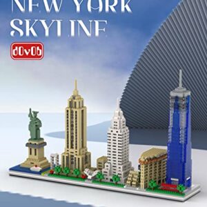 dOvOb Architecture New York Skyline Micro Mini Blocks Building Set, 3048 Pieces Bricks,3D Puzzle Collection Model Kit as Gift for Adults or Kids