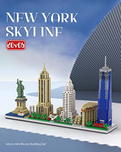 dOvOb Architecture New York Skyline Micro Mini Blocks Building Set, 3048 Pieces Bricks,3D Puzzle Collection Model Kit as Gift for Adults or Kids