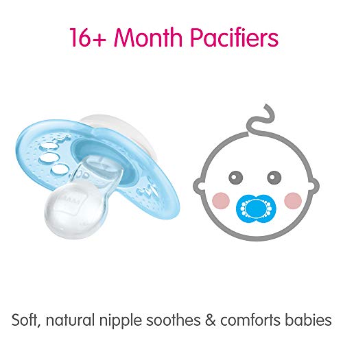 MAM Variety Pack Baby Pacifier, 16+ Months, Includes 3 Types of Pacifiers, Nipple Shape Helps Promote Healthy Oral Development, 3 Pack, 16+ Months, Unisex