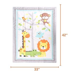 Baby Bees 3 Pieces Jungle Party Crib Bedding Sets for Boys and Girls | Baby Bedding Set of Crib Fitted Sheet, Quilt for Standard Size Crib