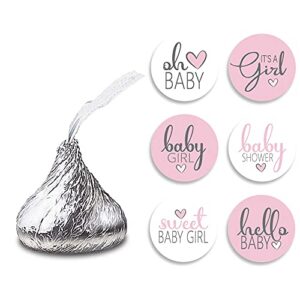 270 pcs pink baby shower stickers, 6 design self adhesive circle label stickers,baby shower envelope seals candy stickers,baby shower party chocolate stickers,candy stickers.（012）