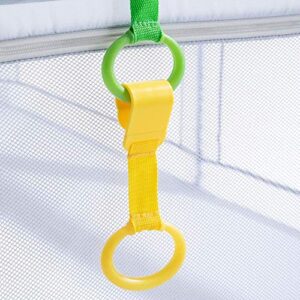 Baby Pull up Rings,Baby Standing Walker Crib Tool Ring 4 Pieces Universal Ring Baby playpen Crib Hook Baby Toy Bed Ring Help Baby Stand Universal Ring Walking Training Tool