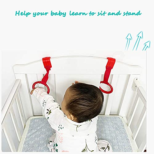 Baby Pull up Rings,Baby Standing Walker Crib Tool Ring 4 Pieces Universal Ring Baby playpen Crib Hook Baby Toy Bed Ring Help Baby Stand Universal Ring Walking Training Tool